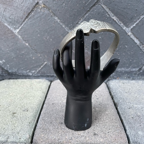 Vintage | Jewelry | Vintage Pewter Bracelet Bangle With Geometric Shape ...